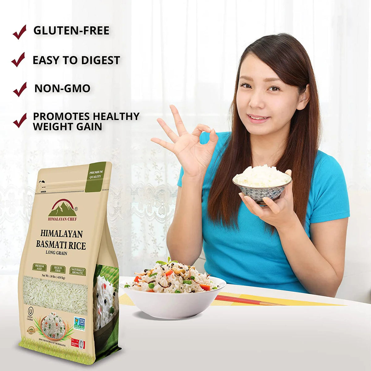 HIMALAYAN CHEF Extra Long Grain Super Kernel Basmati Rice | 10 lbs ...