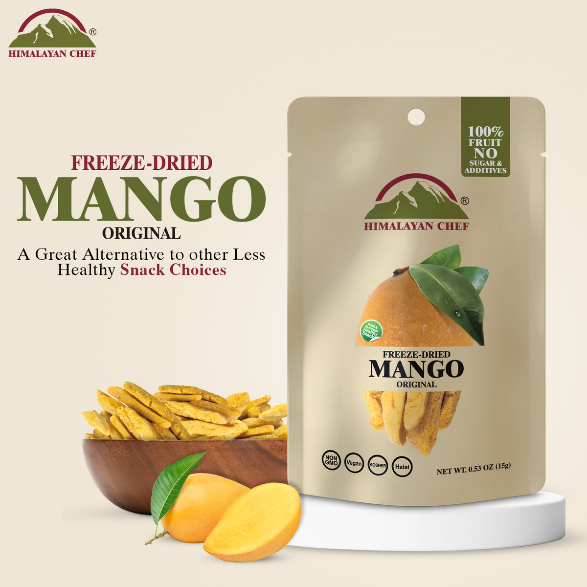 Himalayan Chef Freeze-Dried Mango Crisp - 20g – HIMALAYAN CHEF USA