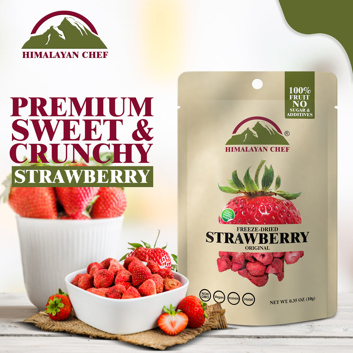 Himalayan Chef Freeze-Dried Strawberry Crisp - 20g – HIMALAYAN CHEF USA