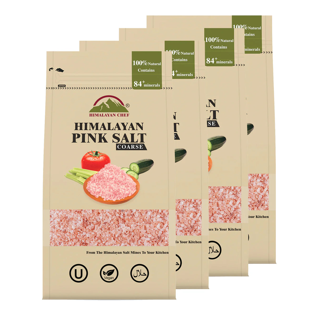 Himalayan Chef Pink Himalayan Salt, Coarse Grain - 2 lbs Bag ...